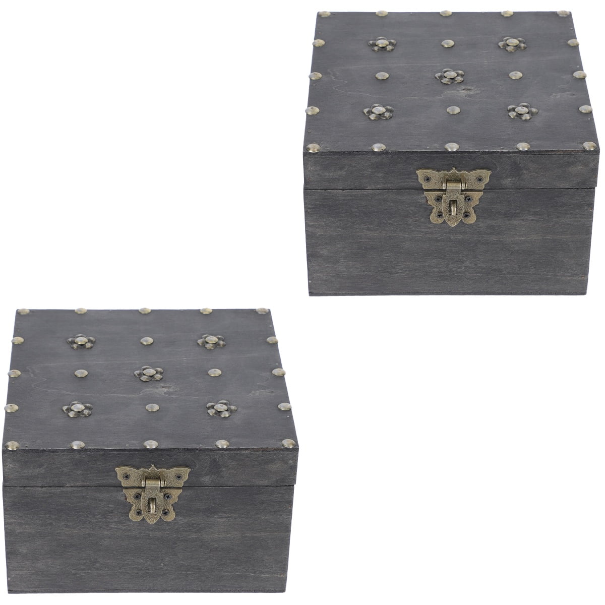 WORGEOUS 2 pcs Antique Box Treasure Hidden Tool Box Practical Storage ...