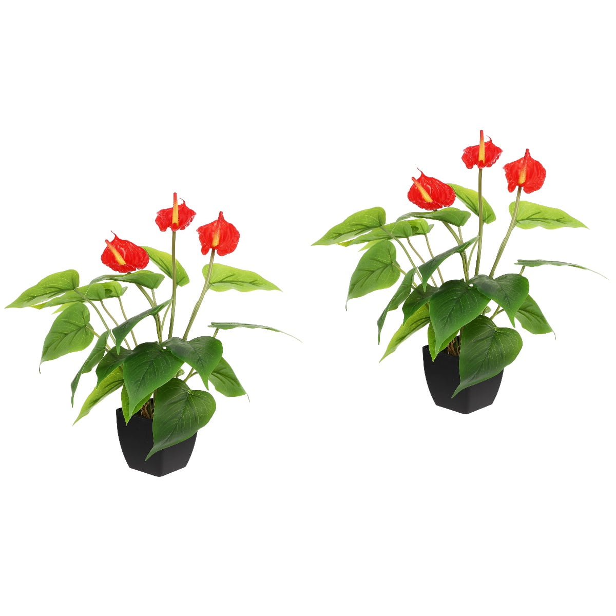 WORGEOUS 2 pcs Imitated Anthurium Potted Plant Decorative Bonsai ...