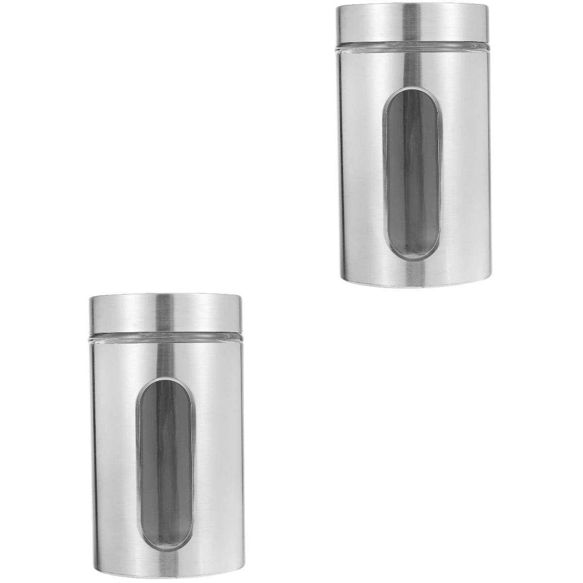 WORGEOUS 2 pcs Transparent Visible Kitchen Storage Tank Stainless Steel ...