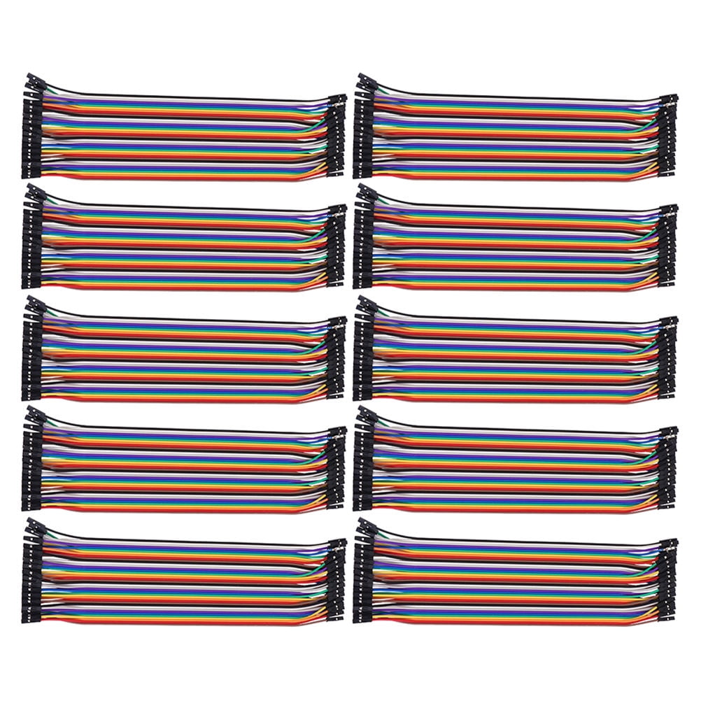 WORGEOUS 20 PCS Breadboard Jumper Wire 40-pin 20cm Multicolored Ribbon ...