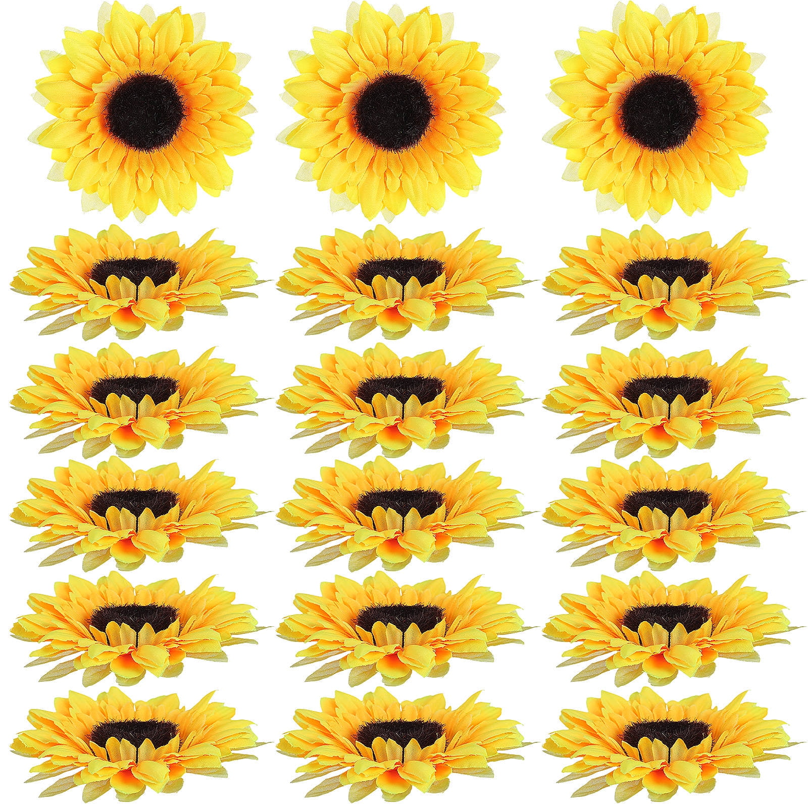 WORGEOUS 20 Pcs Artificial Sunflower Heads Realistic Fake Flowers ...