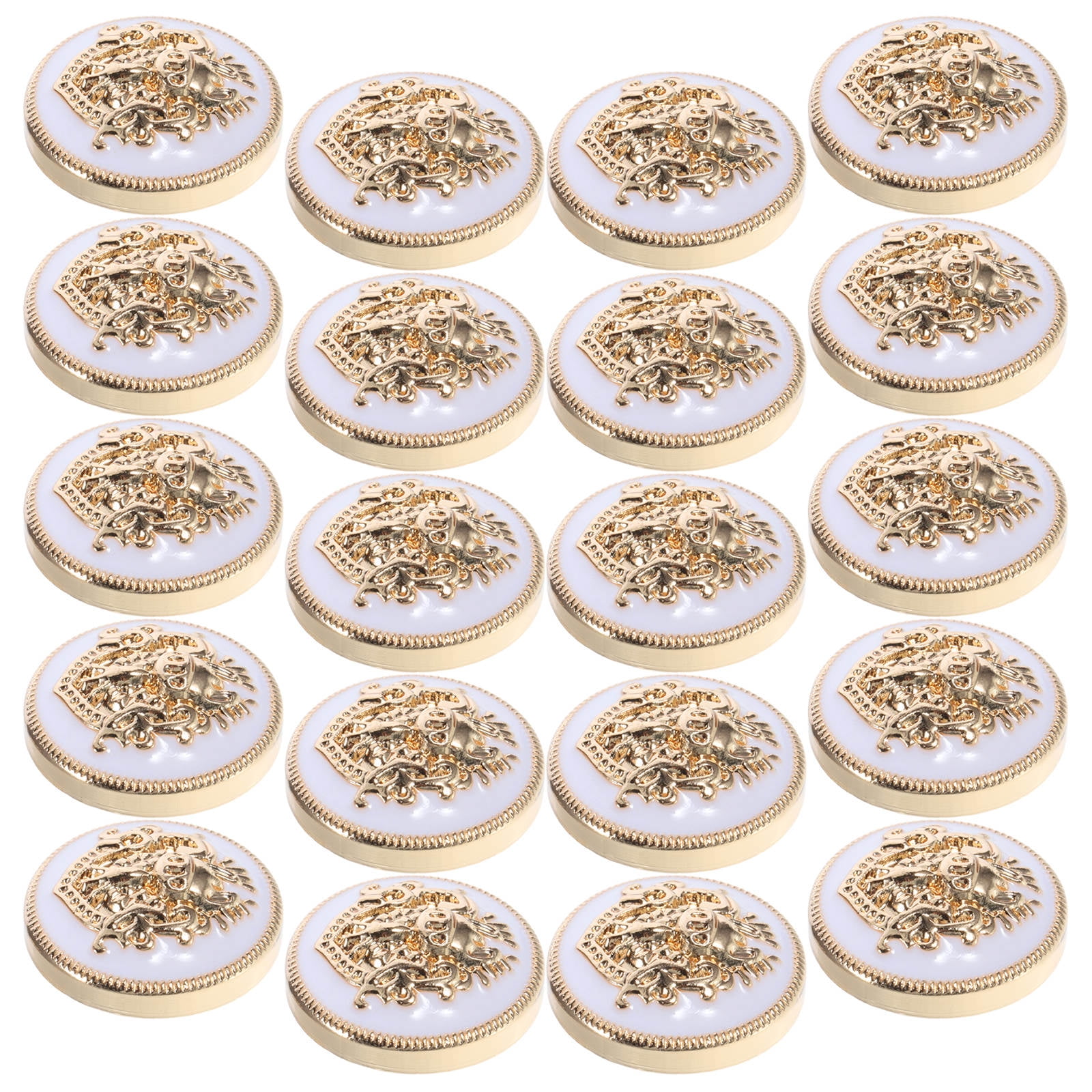 WORGEOUS 20 Pcs Metal Buttons Buzzer Snap Fastener Tool Kit Pins White ...