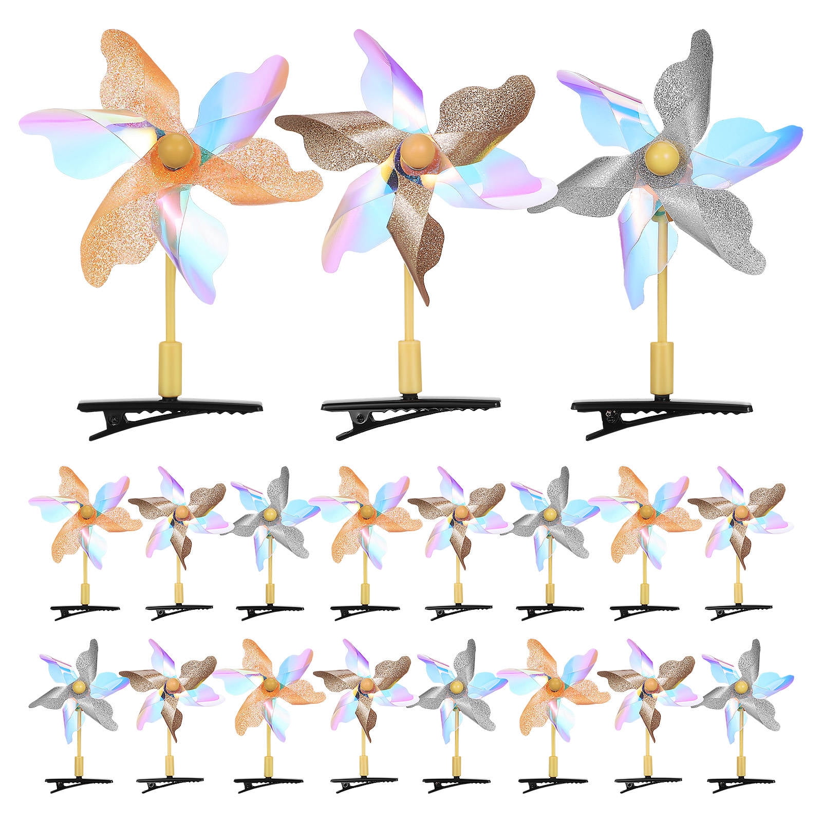 WORGEOUS 20 Pcs Mini Rave Hair Windmill Hairpin Woman Miss - Walmart.com