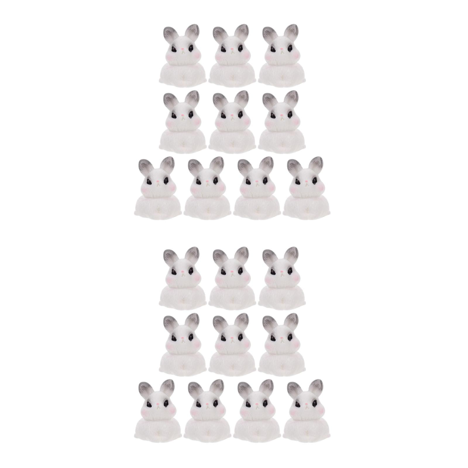 WORGEOUS 20 Pcs Resin Rabbit Ornaments Miniature Bunny Figurines Lovely ...