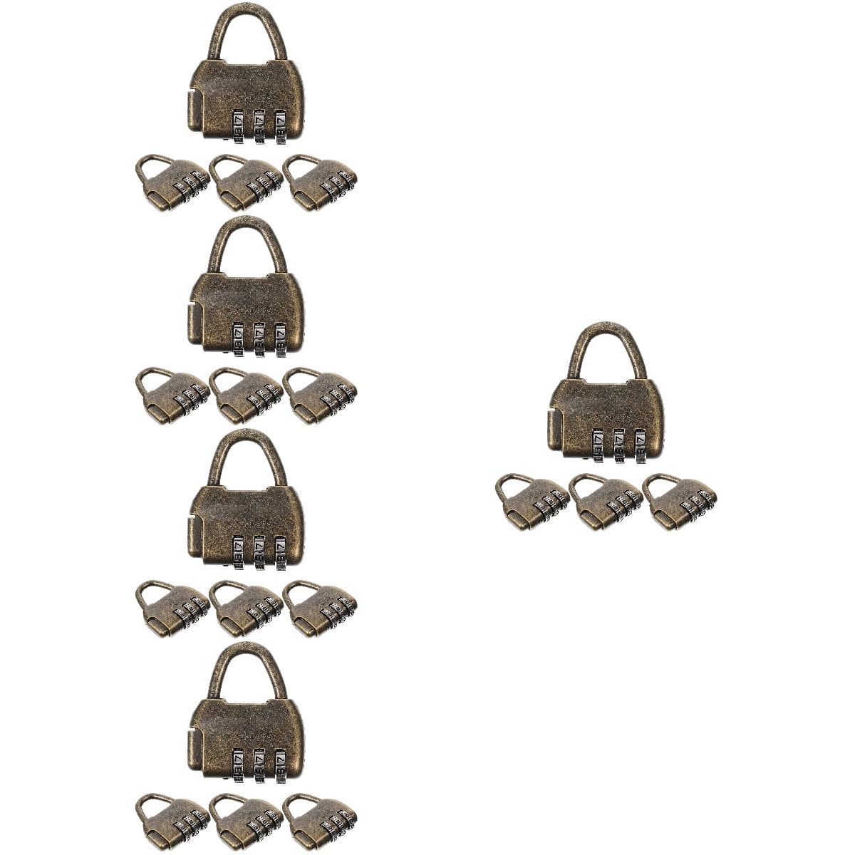 WORGEOUS 20 Pcs Retro Combination Lock Digital Number Lock Antique ...