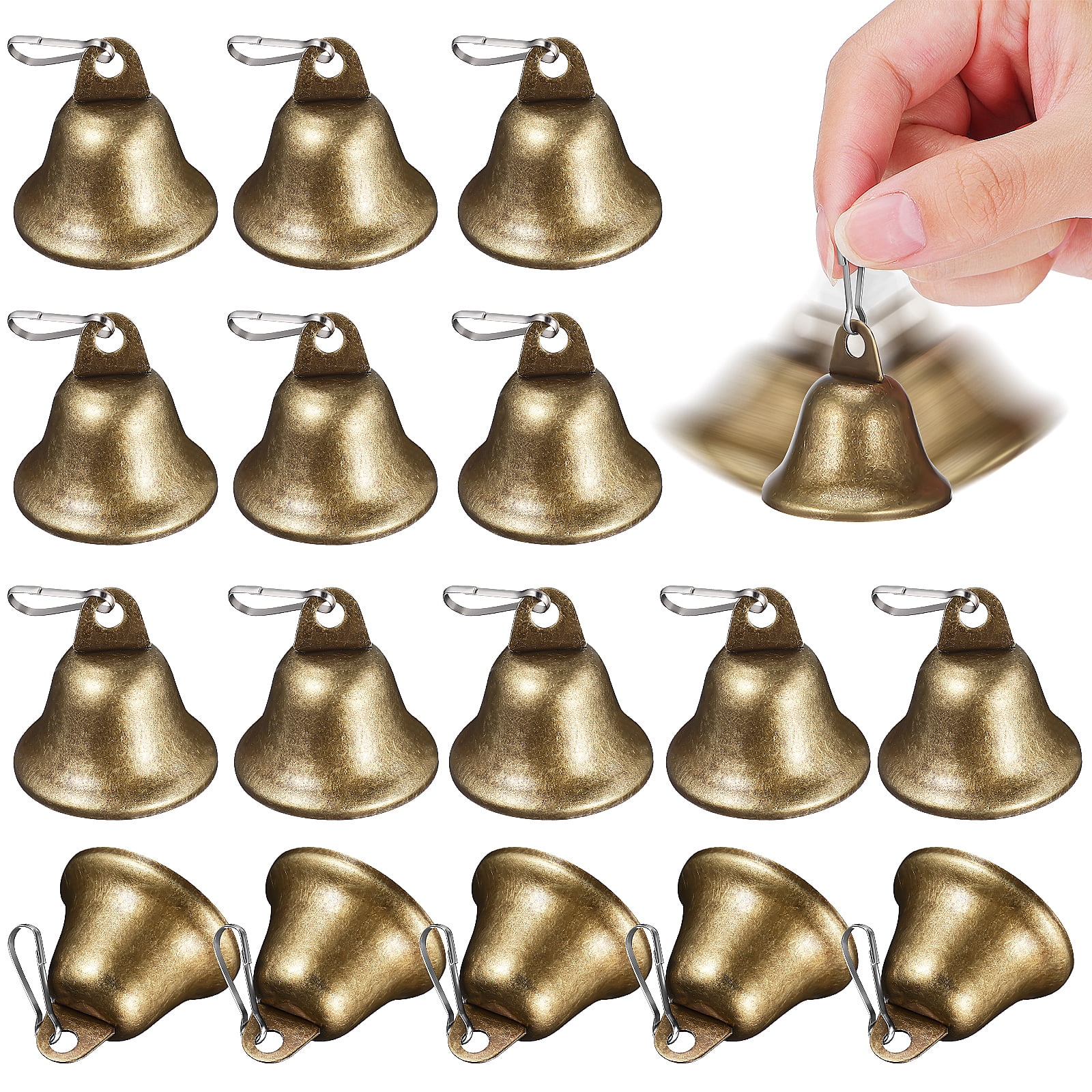 WORGEOUS 20 Pcs Vintage Bell Baby Rustic Bells Crafts Gold Small Dark ...