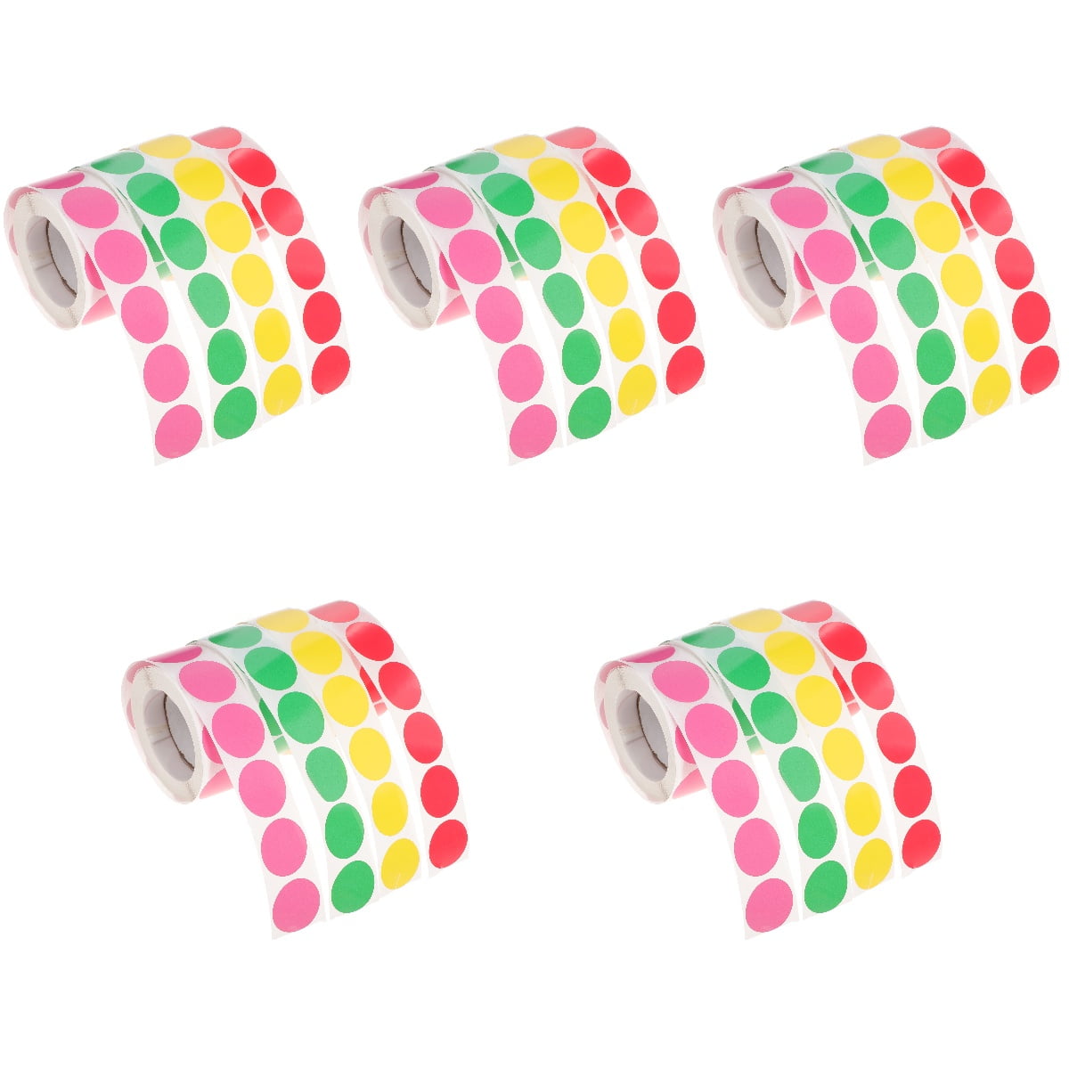 WORGEOUS 20 Rolls Colored Circle Stickers Labels Self-Adhesive Round ...