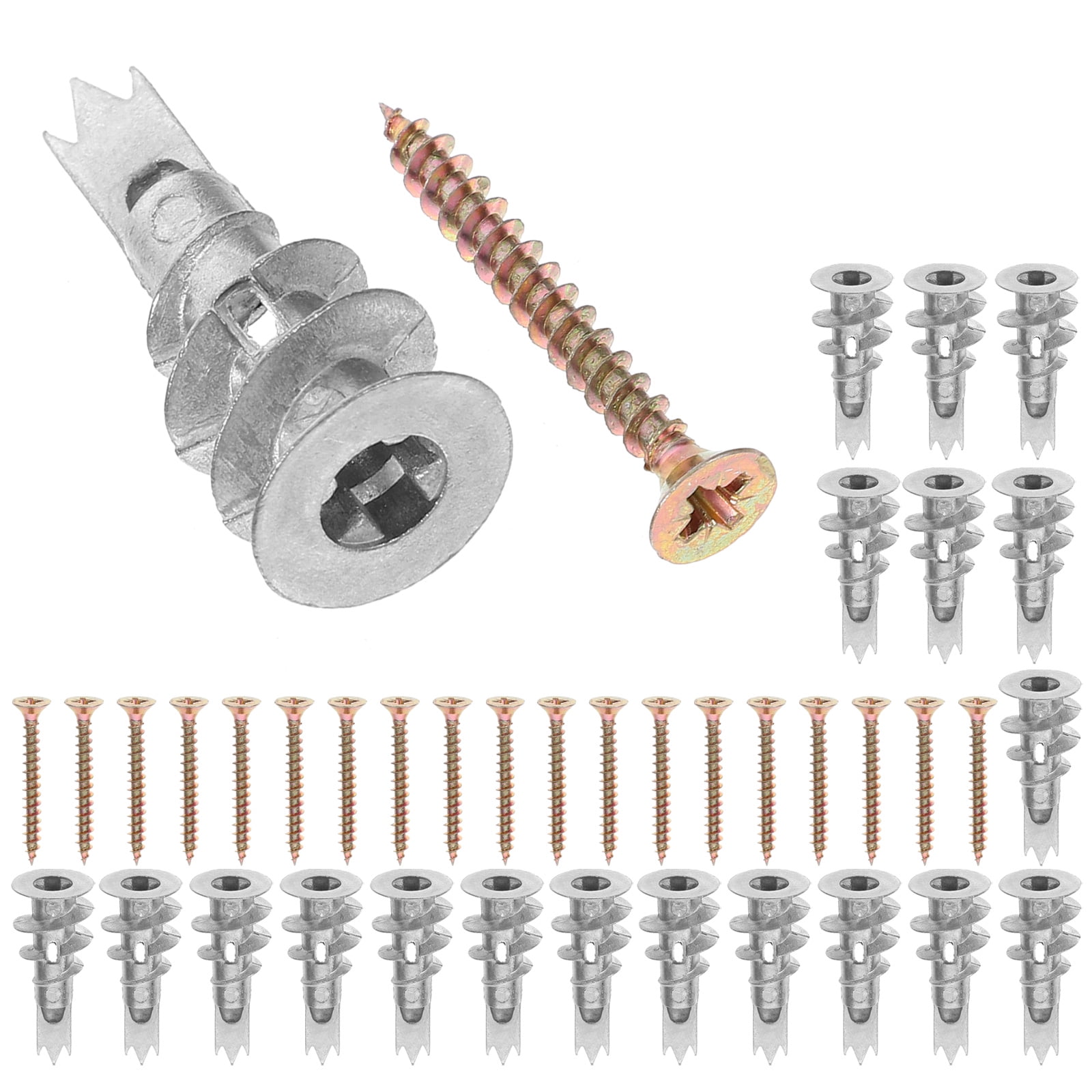 OUNONA 20 Sets Anchors and Screw Set for Plaster Wall Drywall Anchor ...