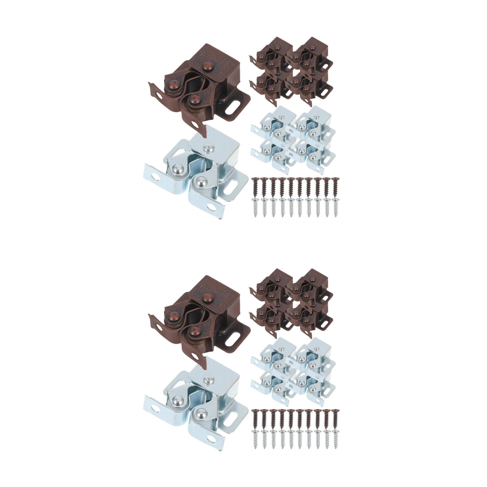 WORGEOUS 20 Sets of Door Latches Hardware Double Roller Catch Metal ...