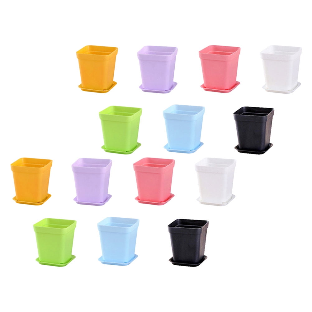 WORGEOUS 20 Sets Small Succulent Flower Pot Plastic Plants Pots Indoor ...