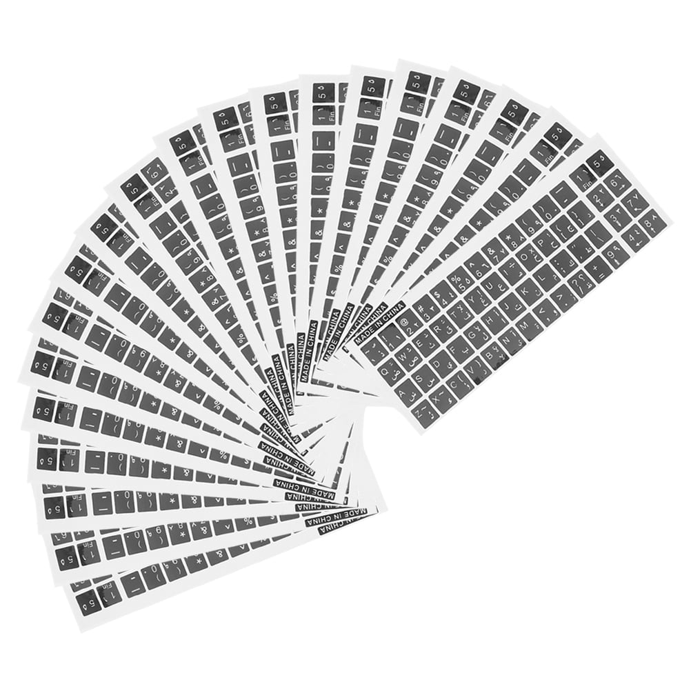 WORGEOUS 20 Sheets Laptop Keyboard Stickers Glossy Universal English ...