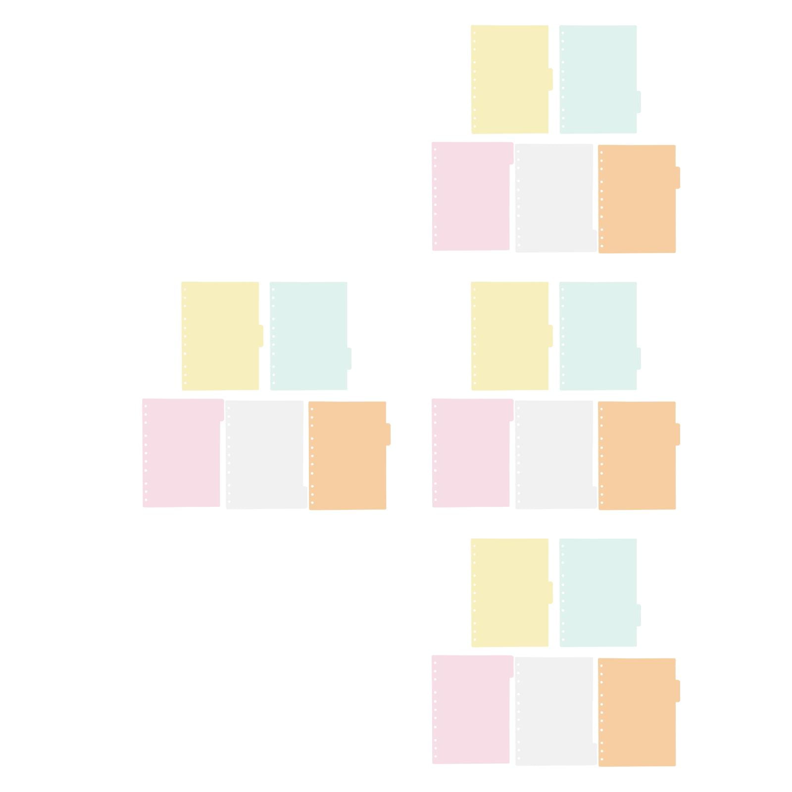WORGEOUS 20 pcs Divider Binder Divider Paper Index Divider Loose-leaf ...