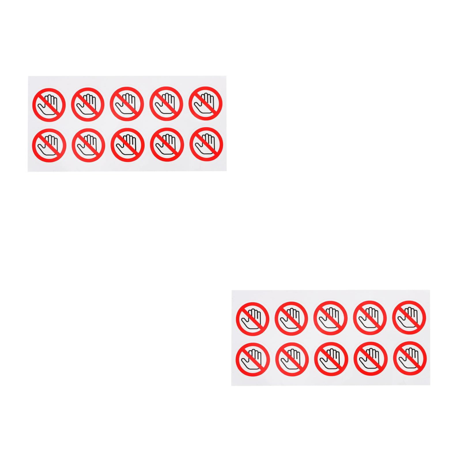 WORGEOUS 20 pcs Do Not Touch Sign Sticker Self Adhesive Round Decal ...