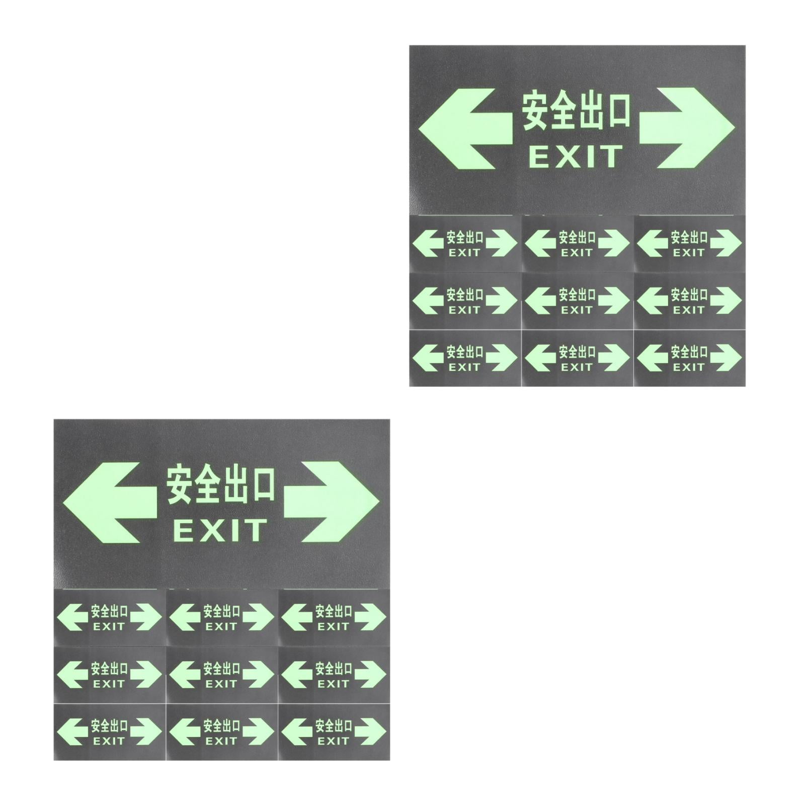 WORGEOUS 20 pcs Emergency Exit Sign Reflective Stickers Reflective ...