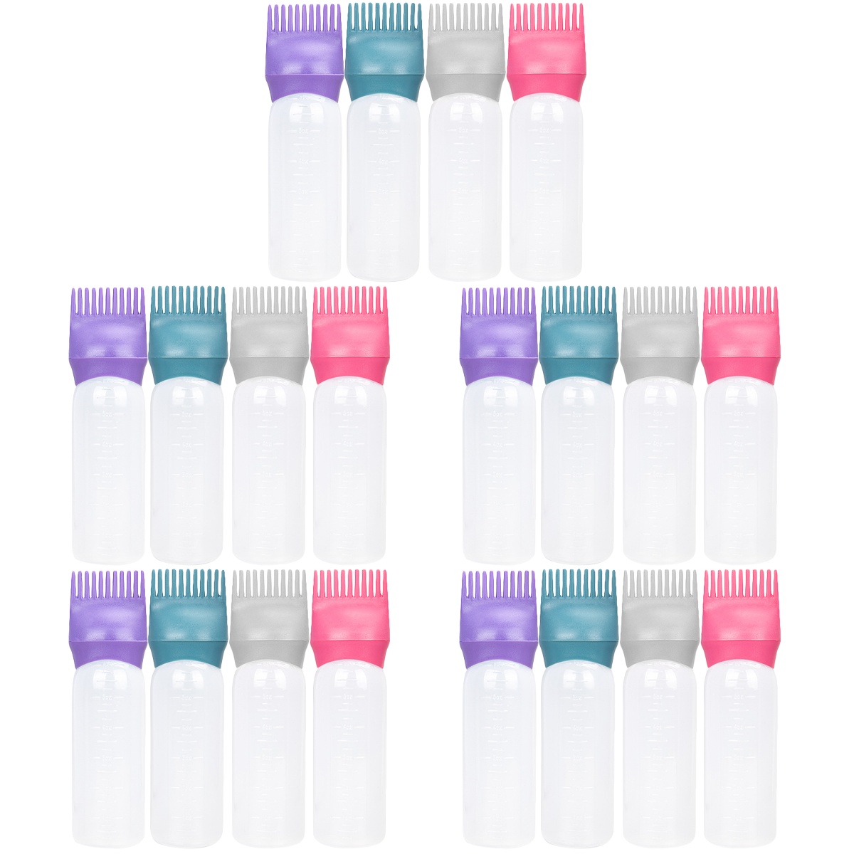 WORGEOUS 20 pcs Hair Color Oiling Bottles Comb Squeeze Dry Cleaning ...