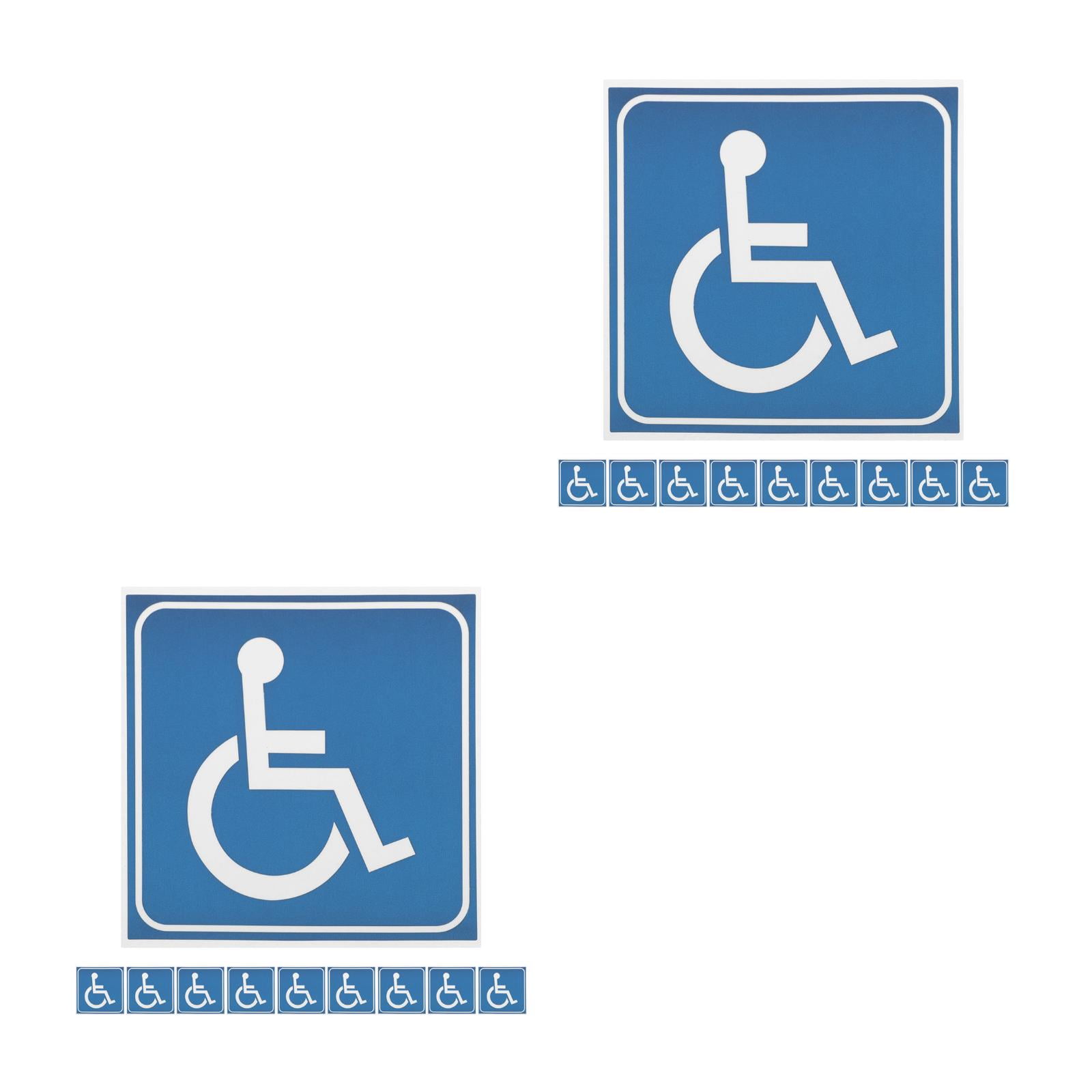 WORGEOUS 20 pcs Handicap Signs Decals High Visibility Handicap Sign ...