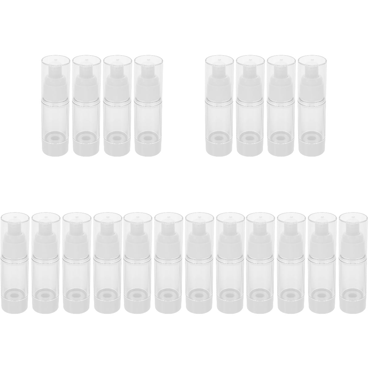 WORGEOUS 20 pcs Plastic Vacuum Pump Press Bottles Travel Size Mist ...