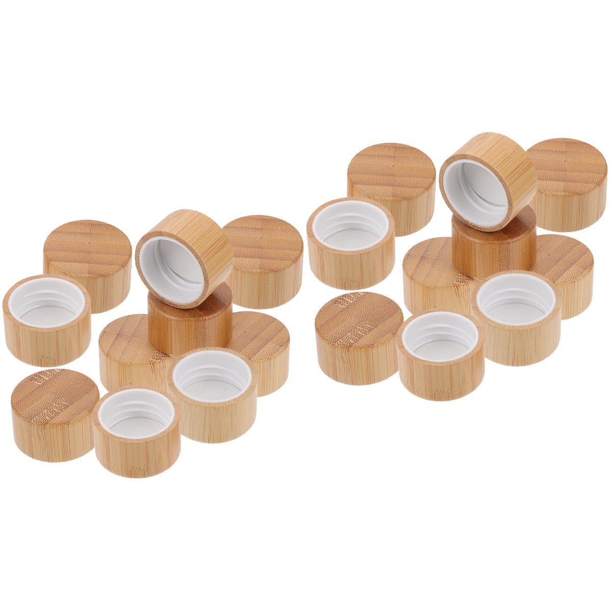 WORGEOUS 20 pcs Sample Bottle Caps Bamboo Lids for Essential Oils ...