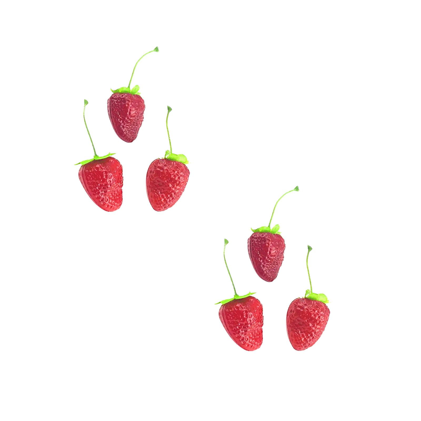 WORGEOUS 20 pcs Simulation Strawberry Toy Plastic Kids Education Toys ...