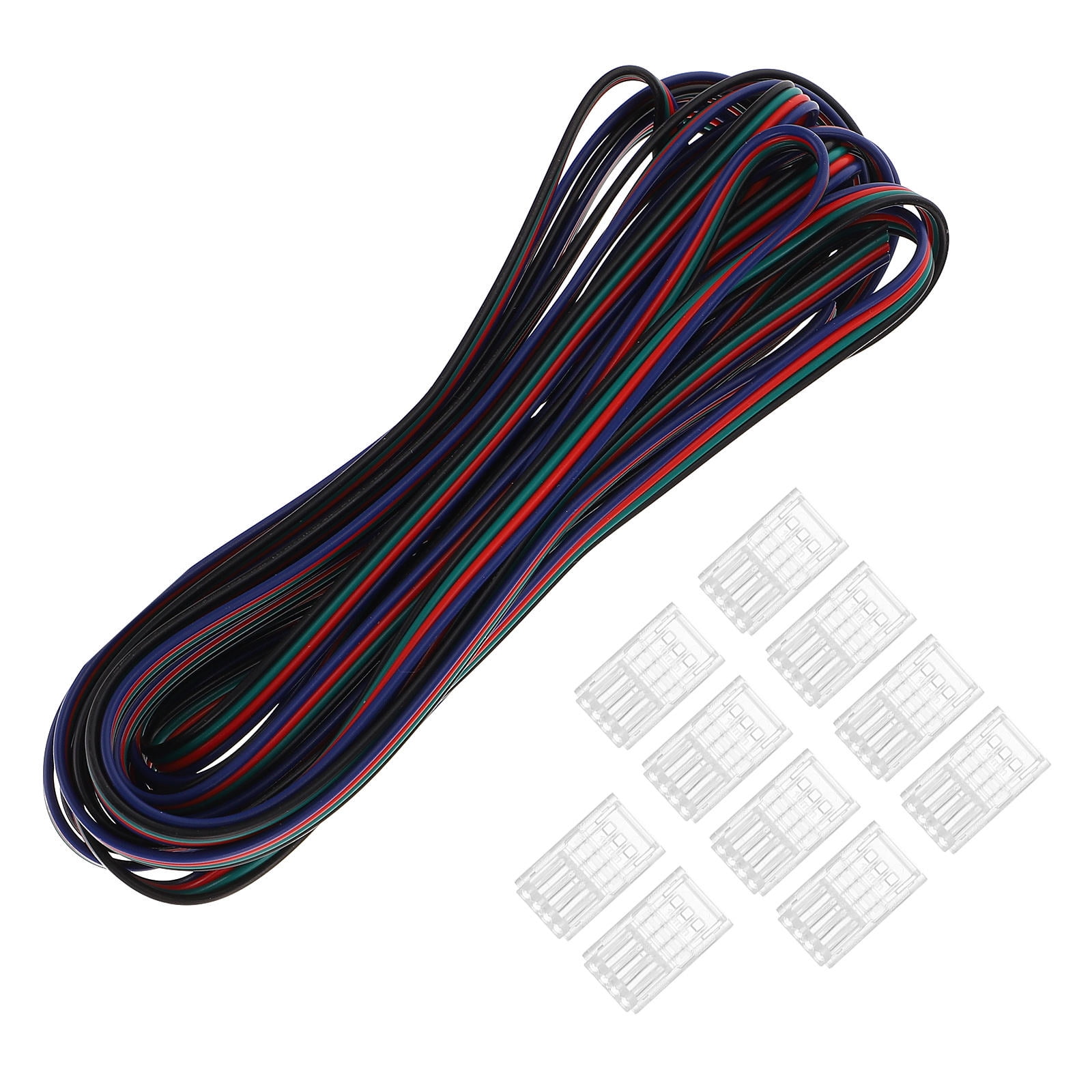 WORGEOUS 20 pcs Solderless LED Strip Connector 4 Pin 10mm RGB LED Strip ...