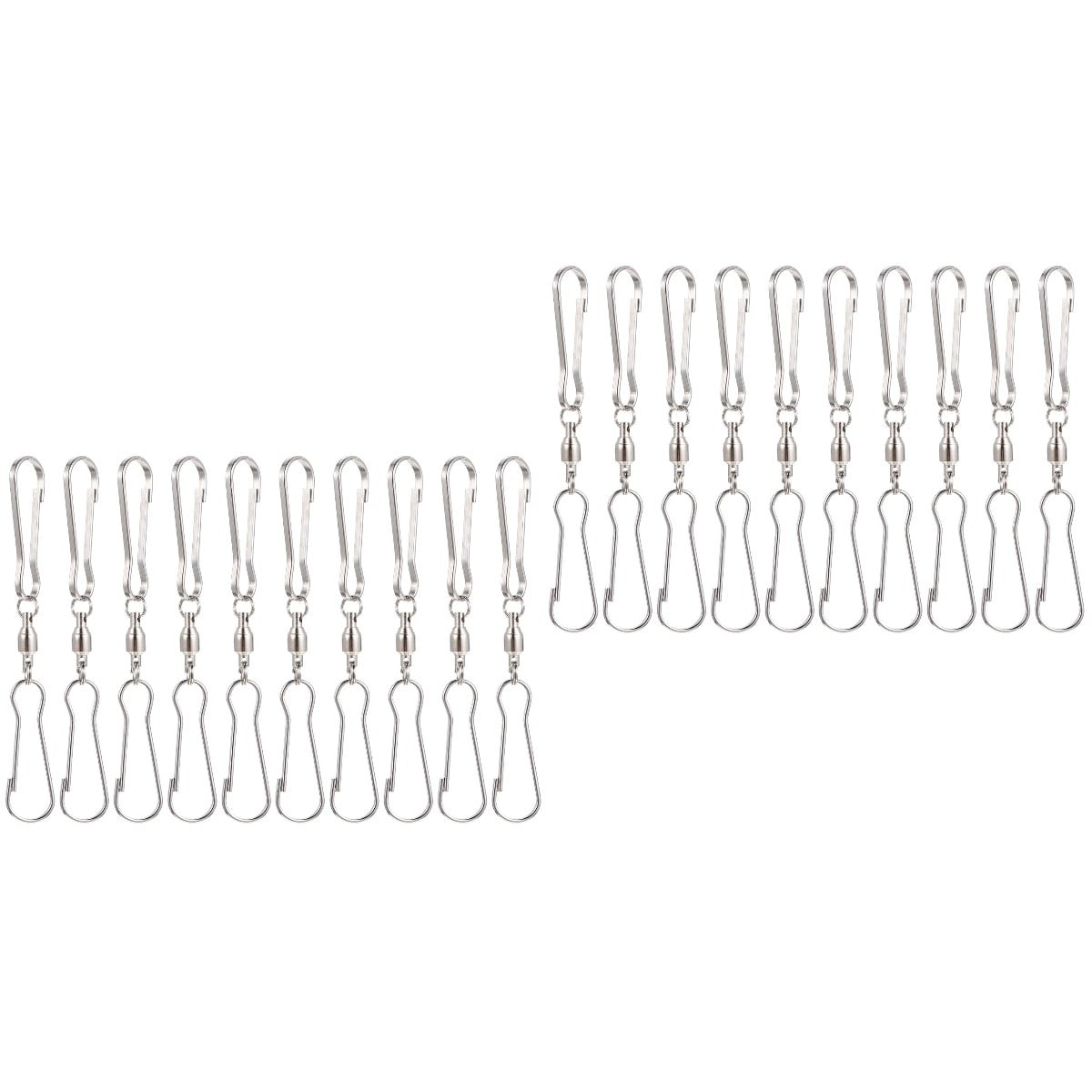 WORGEOUS 20 pcs Stainless Steel Rotation Hooks Metal Dual Clip Hangers ...