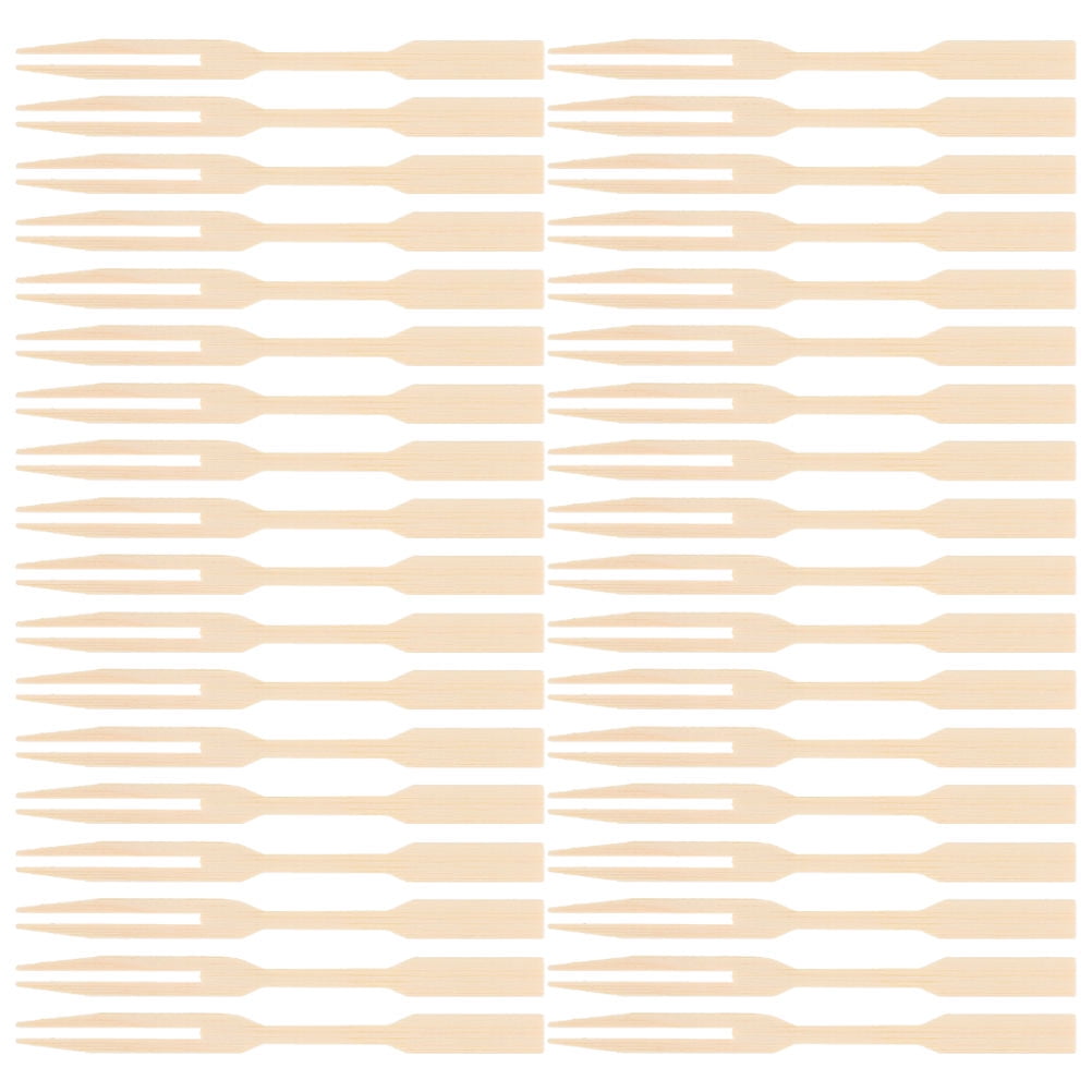 WORGEOUS 200 Pcs Bamboo Forks Disposable Mini Food Picks Fruits Picks ...