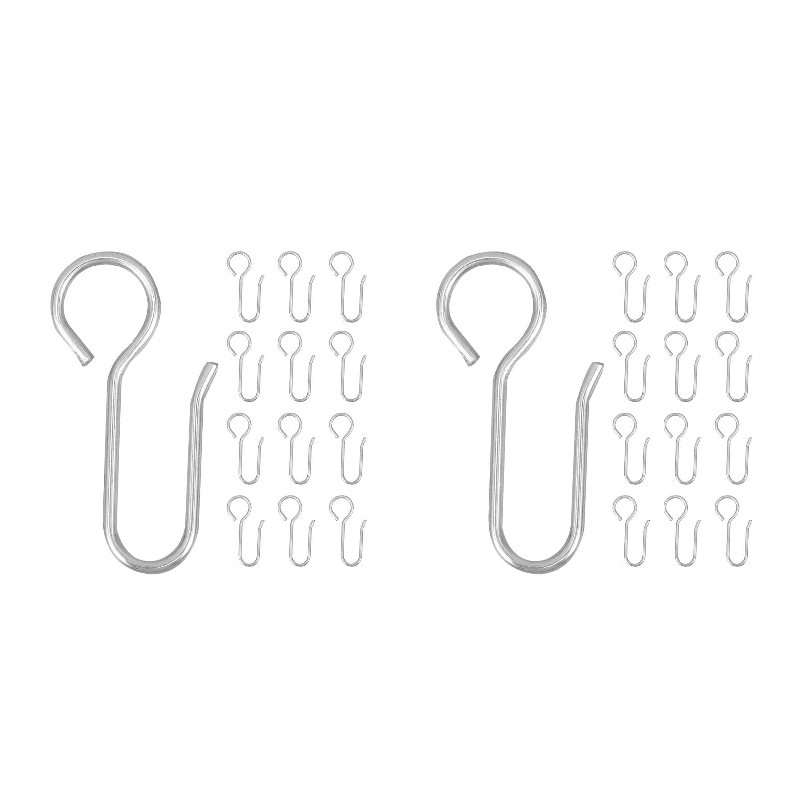 WORGEOUS 200 Pcs Stainless Steel Curtain Track Hooks Multi-Functional S ...