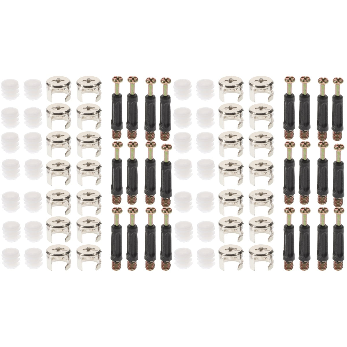 WORGEOUS 200 Sets Cam Fitting Dowel Pre-inserted Nuts Furniture Barrel ...