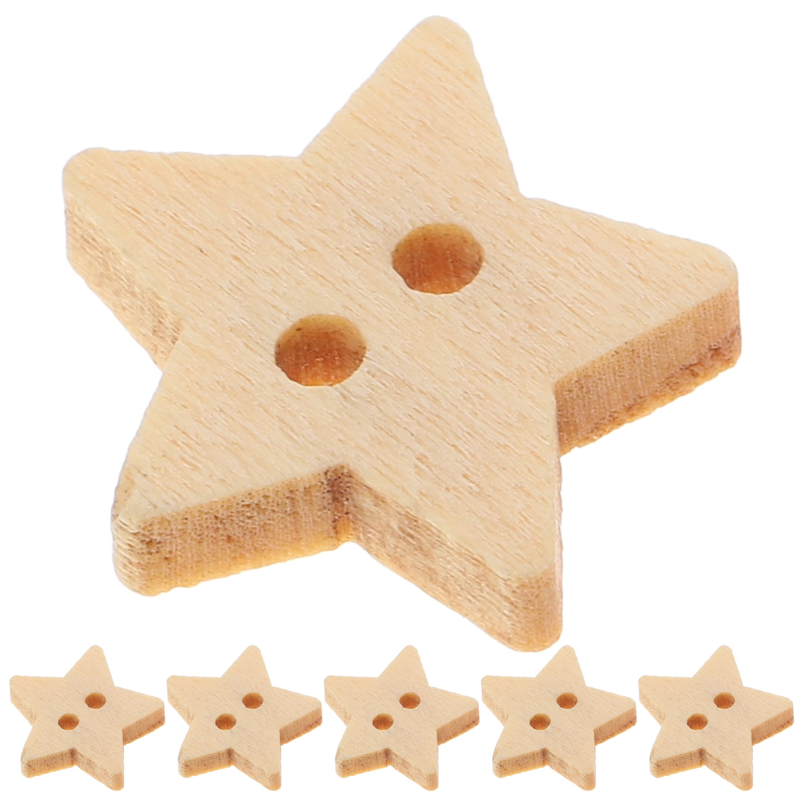WORGEOUS 200 Wooden Star Buttons for Sewing and Scrapbooking - Walmart.com
