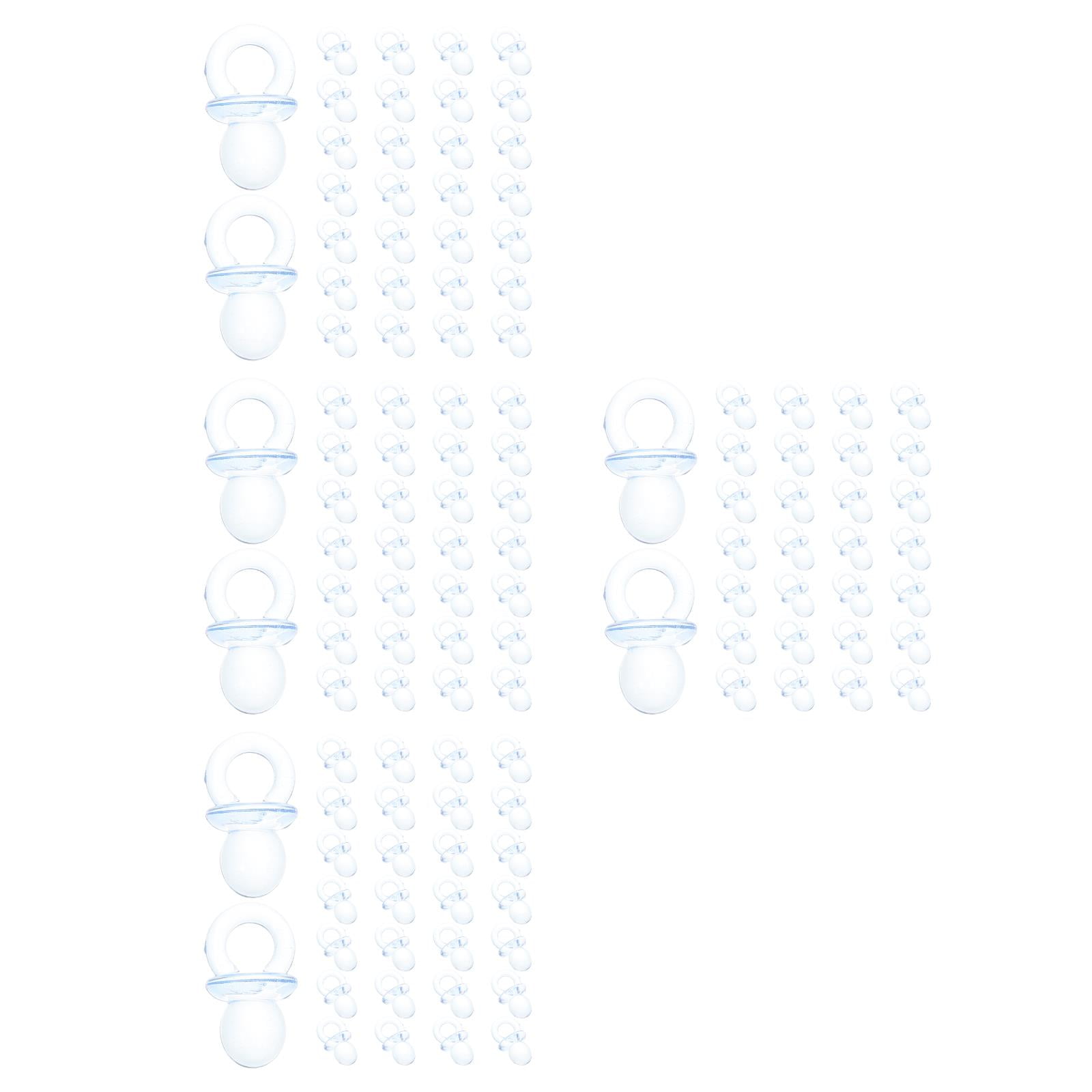 WORGEOUS 200 pcs Pacifier Baby Shower Game Plastic Pacifiers Boy Baby ...