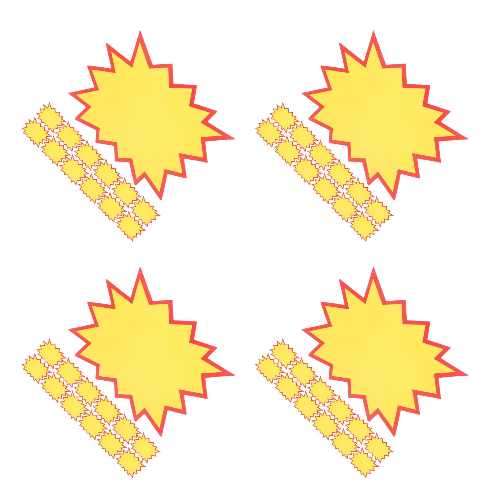 WORGEOUS 200 pcs Price Signs Burst Star Cutouts Signs Blank Star Shape ...