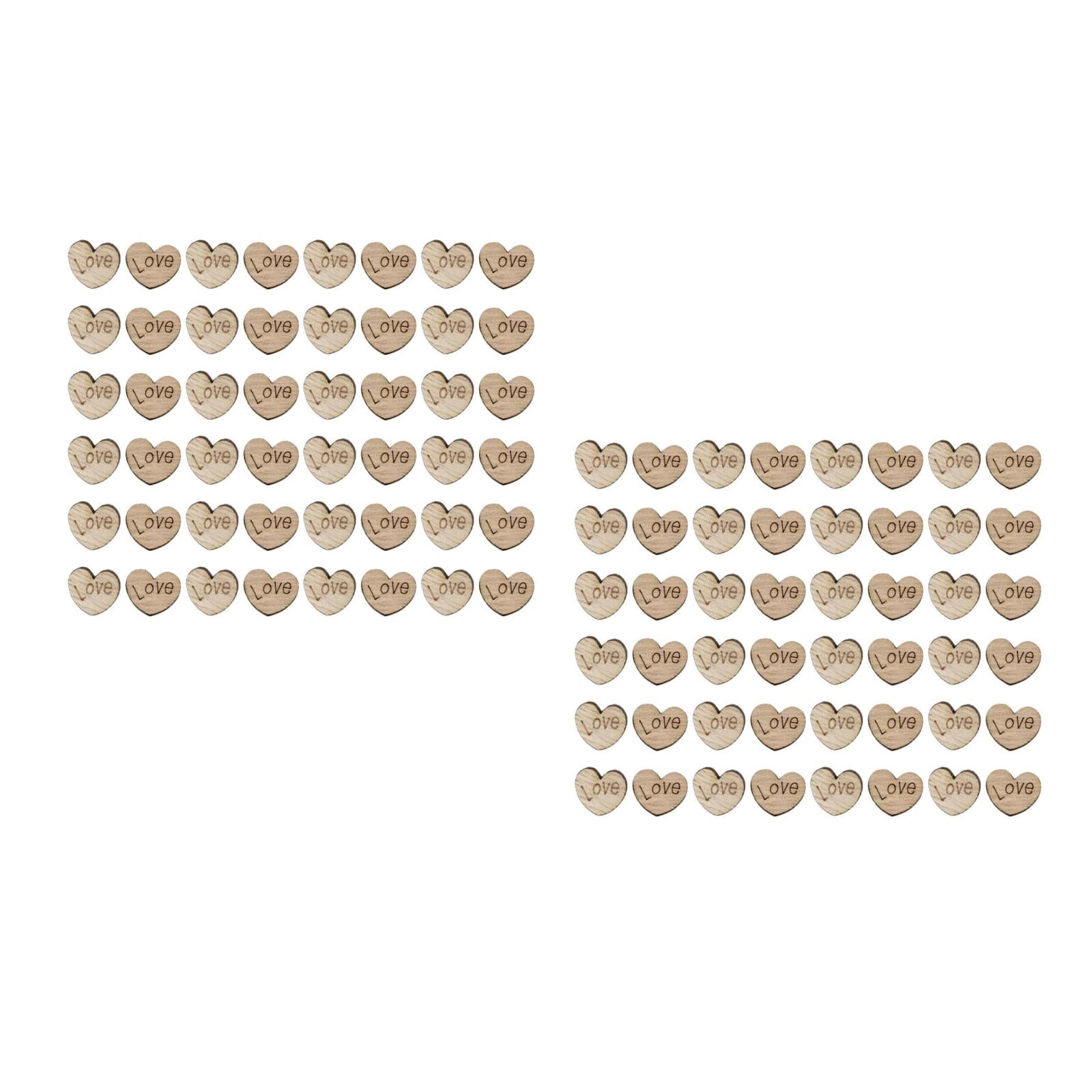 WORGEOUS 200 pcs Wooden Love Heart Confetti Rustic Wedding Table ...