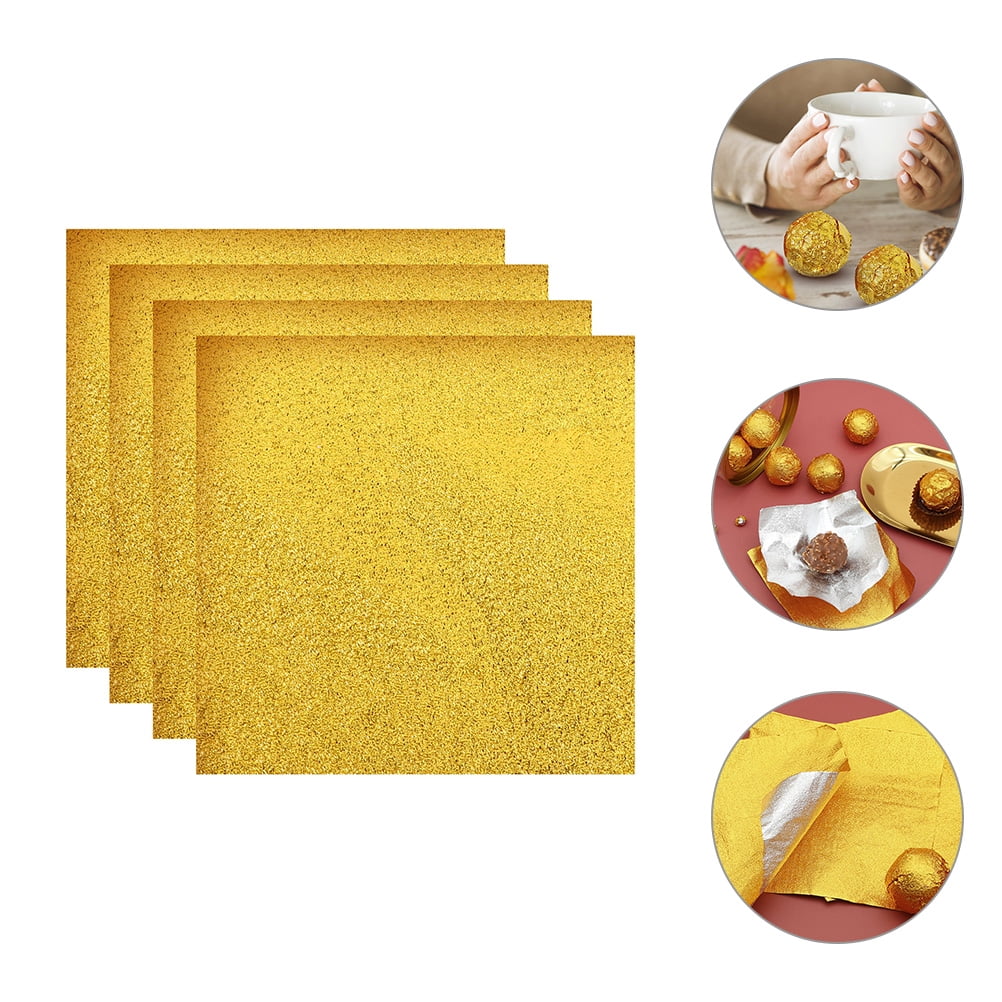 WORGEOUS Chocolate Wrapping Foil Golden Aluminium Foil Paper 200Pcs 3 ...