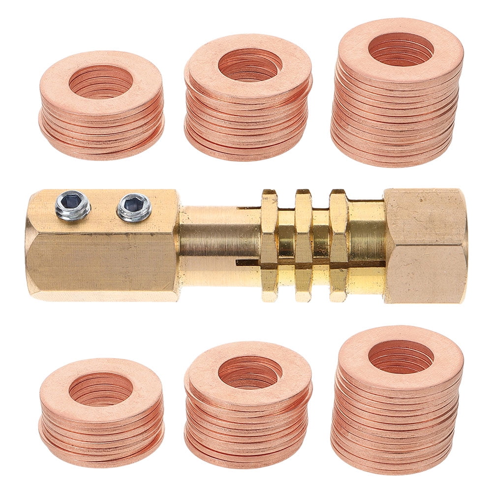 WORGEOUS 200Pcs Copper Crush Washers Flat Ring Gasket With Dent Puller ...