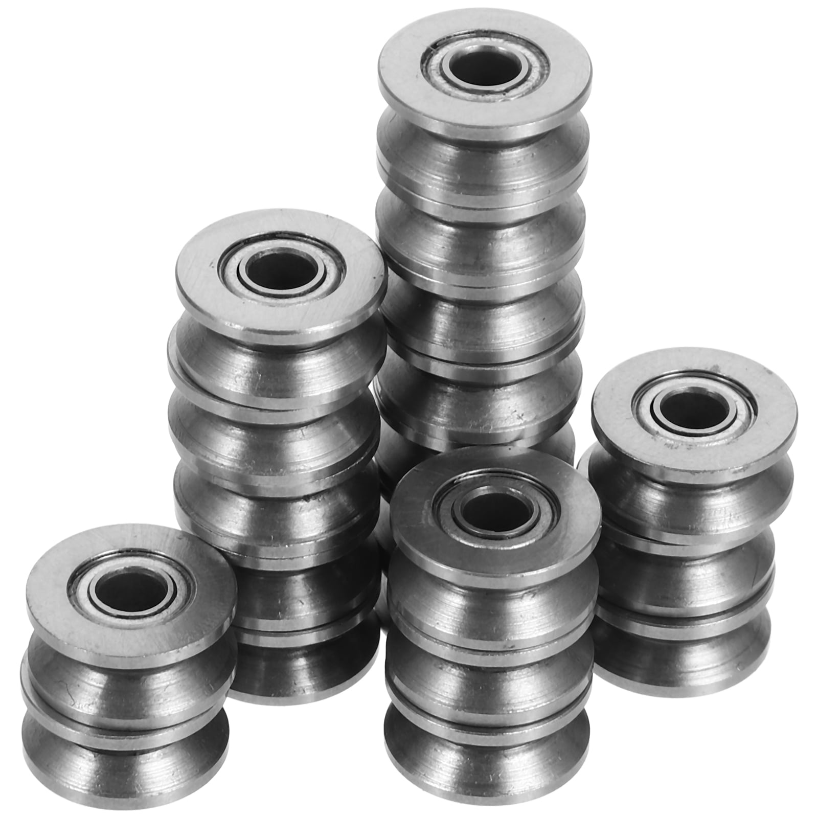 WORGEOUS 20PCS V Groove Ball Carbon Steel Bearing Pulley for Rail Track ...