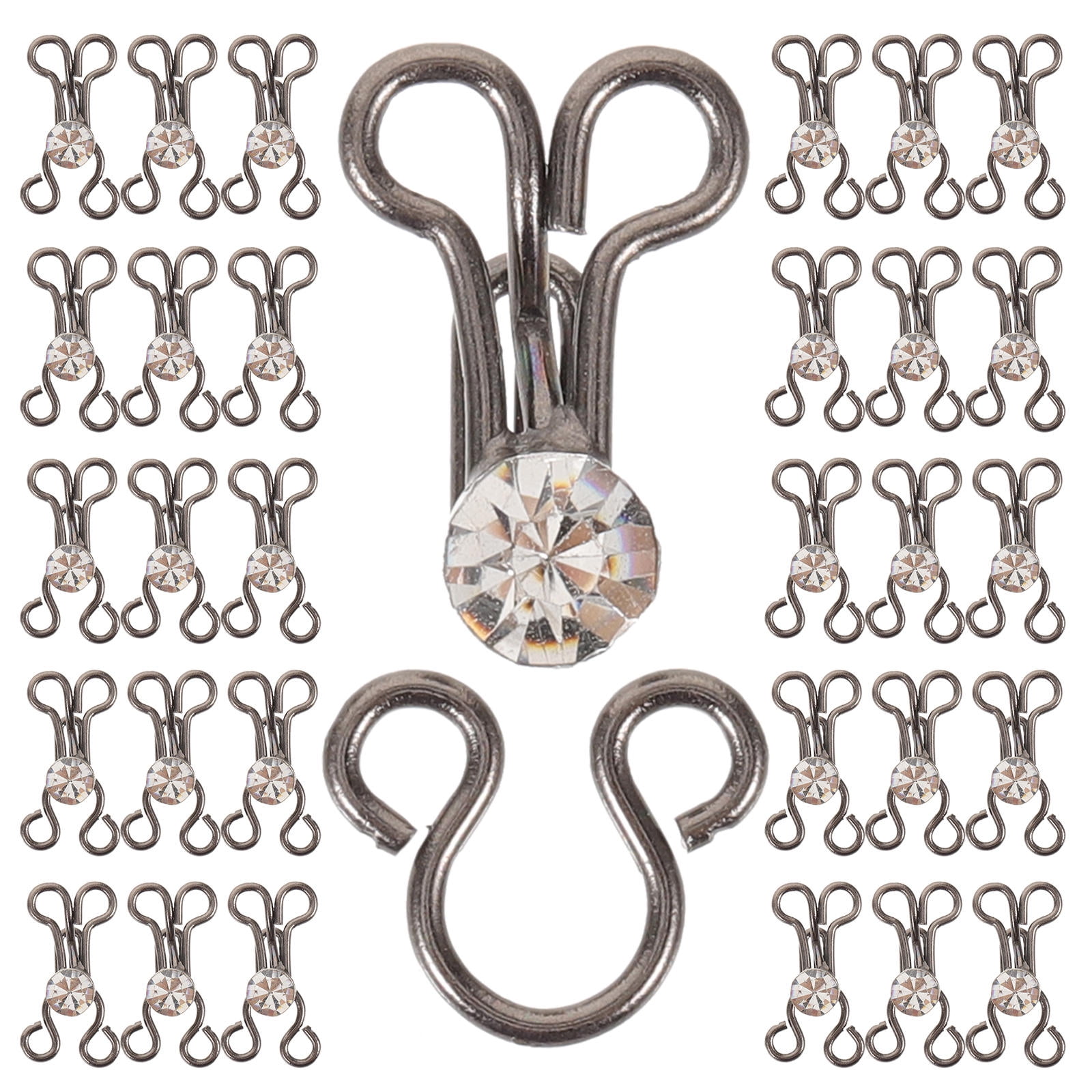 WORGEOUS 20Pcs Sewing Hooks and Eyes Metal Fasteners for Clothing Retro ...