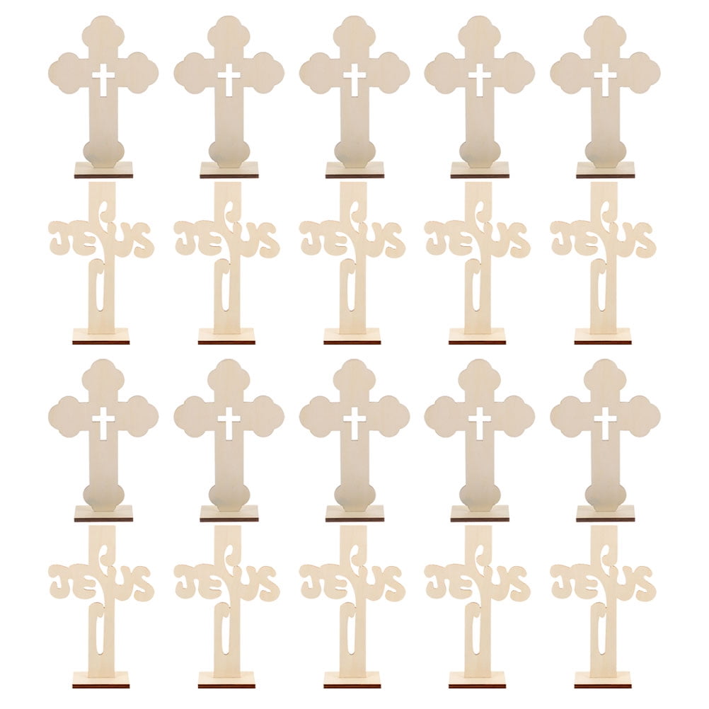 WORGEOUS 20Pcs Wooden Cross Decoration for DIY Project and Homeowners ...
