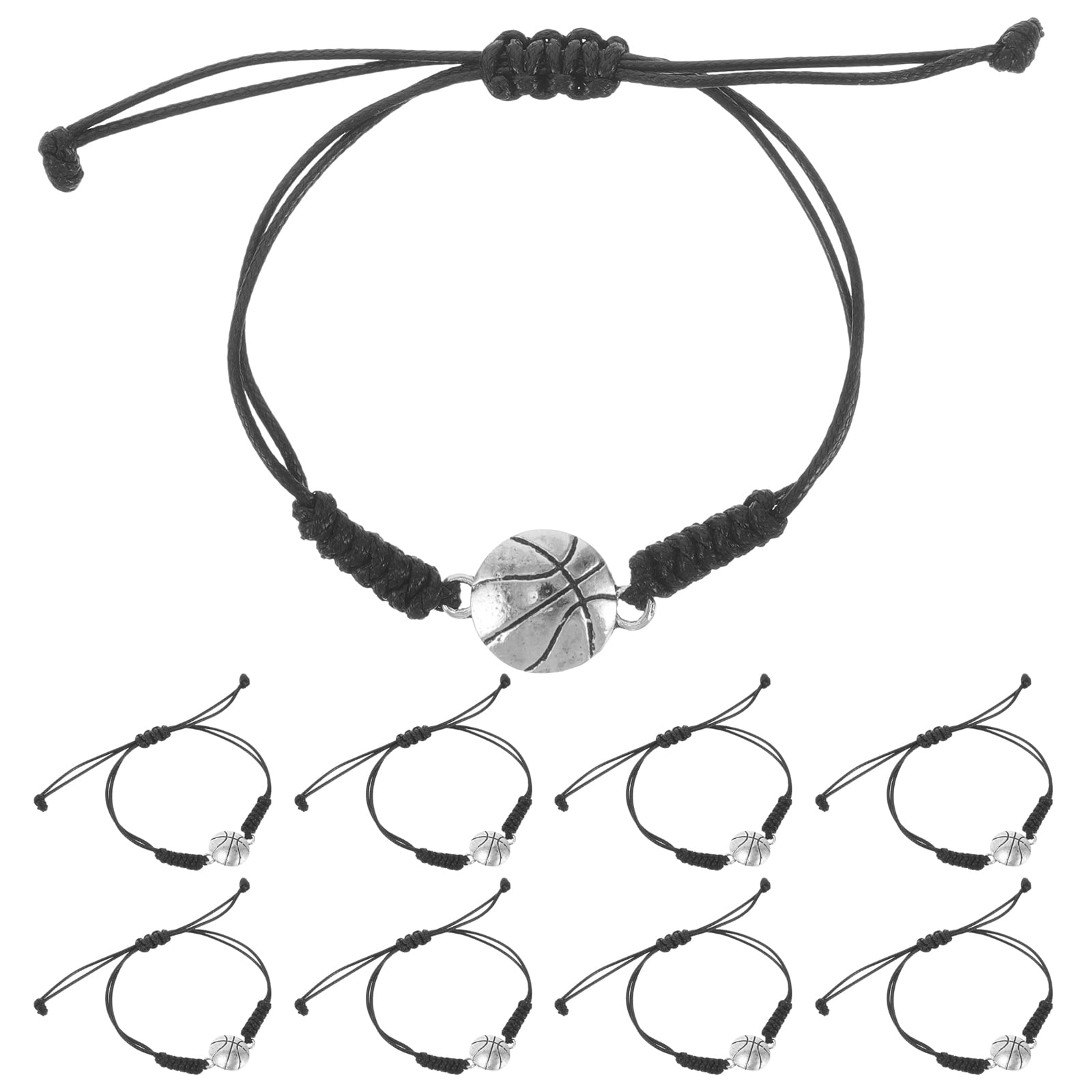 20pcs Braided Rope Basketball Charm Bracelets Adjustable Sport Bracelet ...