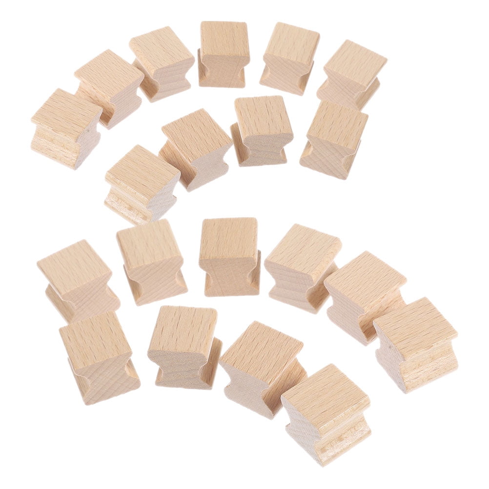 WORGEOUS 20pcs Blank Wood Stamper Wooden DIY Seal Scrapbook Seal Hand ...