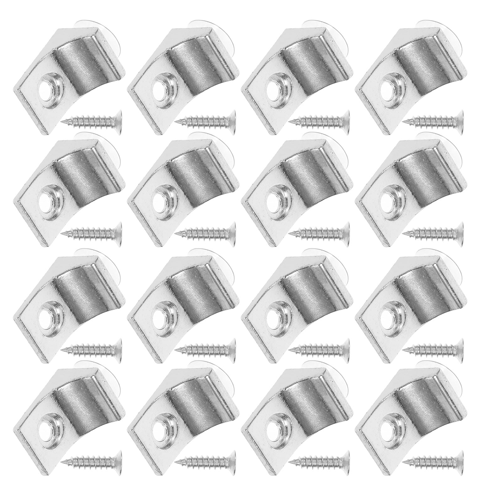 WORGEOUS 20pcs Glass Shelf Bracket Pegs With 30 Screws Right Angle ...