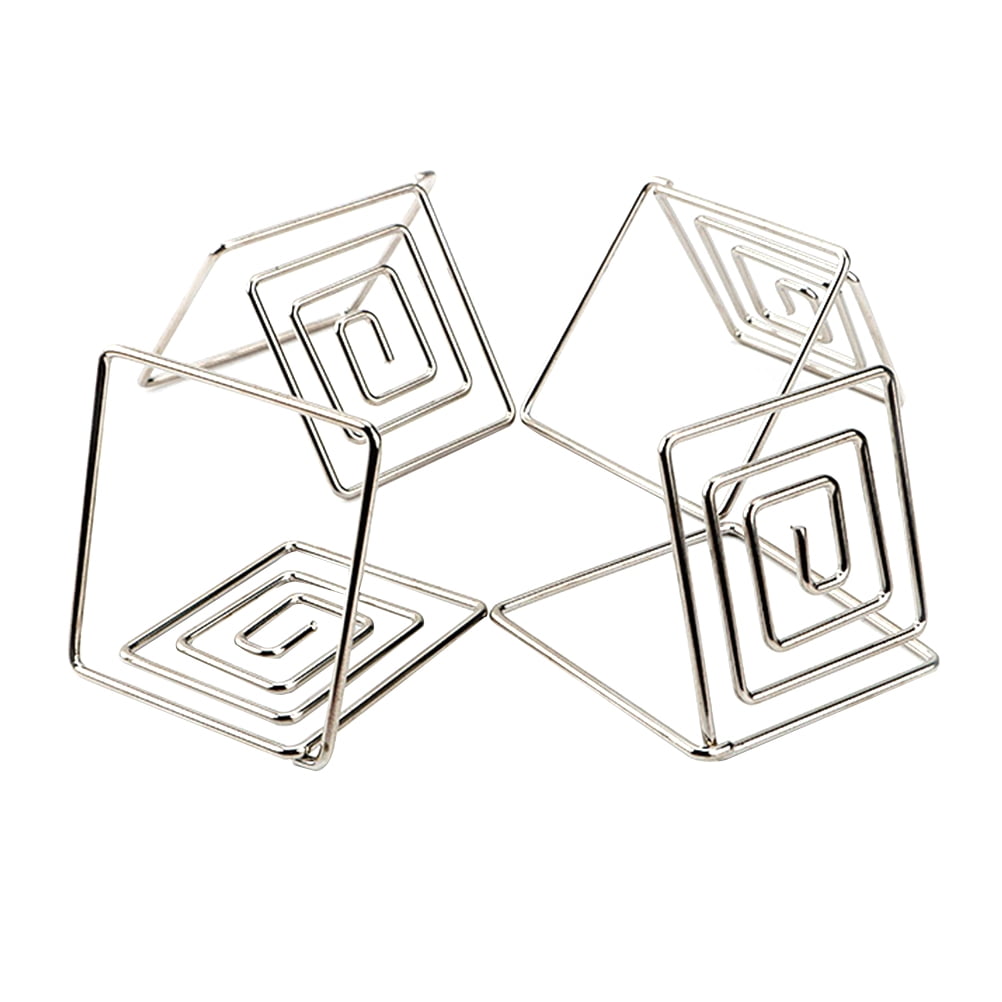 WORGEOUS 20pcs Table Holder Steel Square Shaped Photos Signs Memos ...
