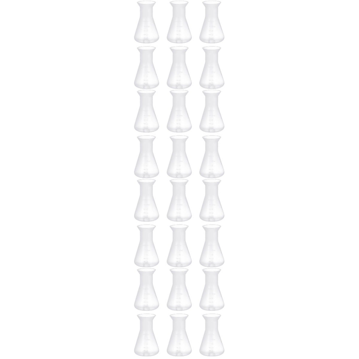 WORGEOUS 24 pcs 50ml Plastic Conical Flask Experiment Flask Cone Bottle ...
