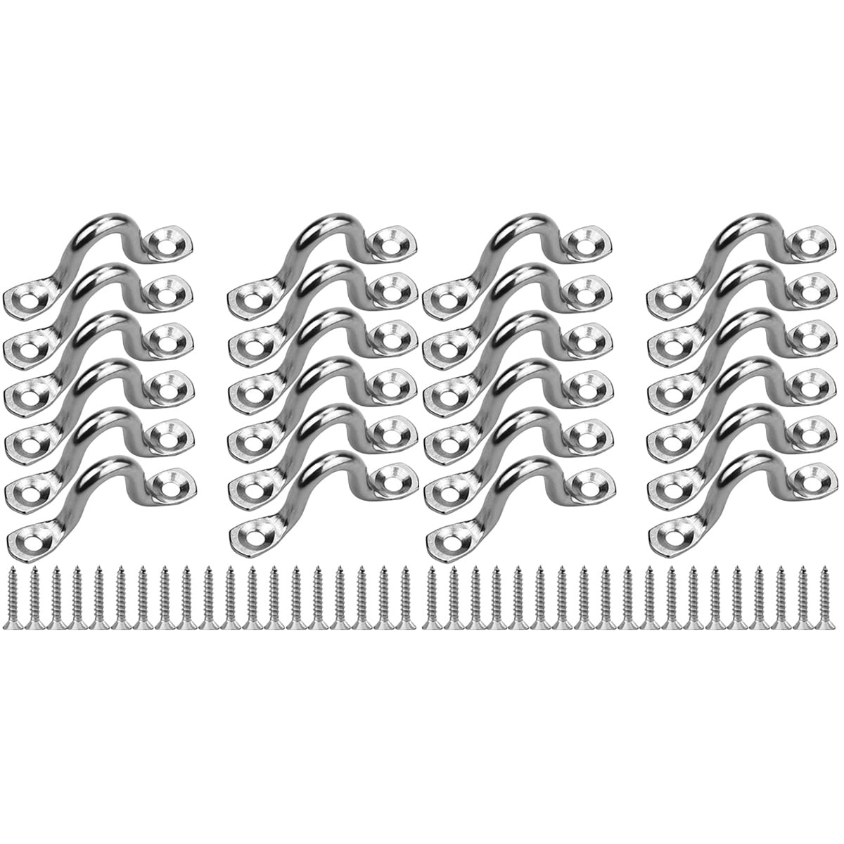WORGEOUS 24 pcs Boats Stainless Steel Pad Eye Straps Kayak Fixing ...