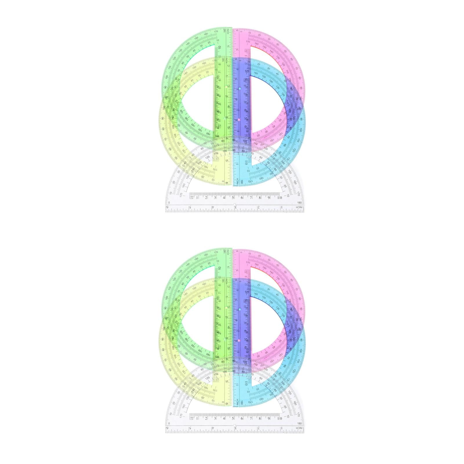 WORGEOUS 24 pcs Plastic Protractor Back to School Protractors 180 ...