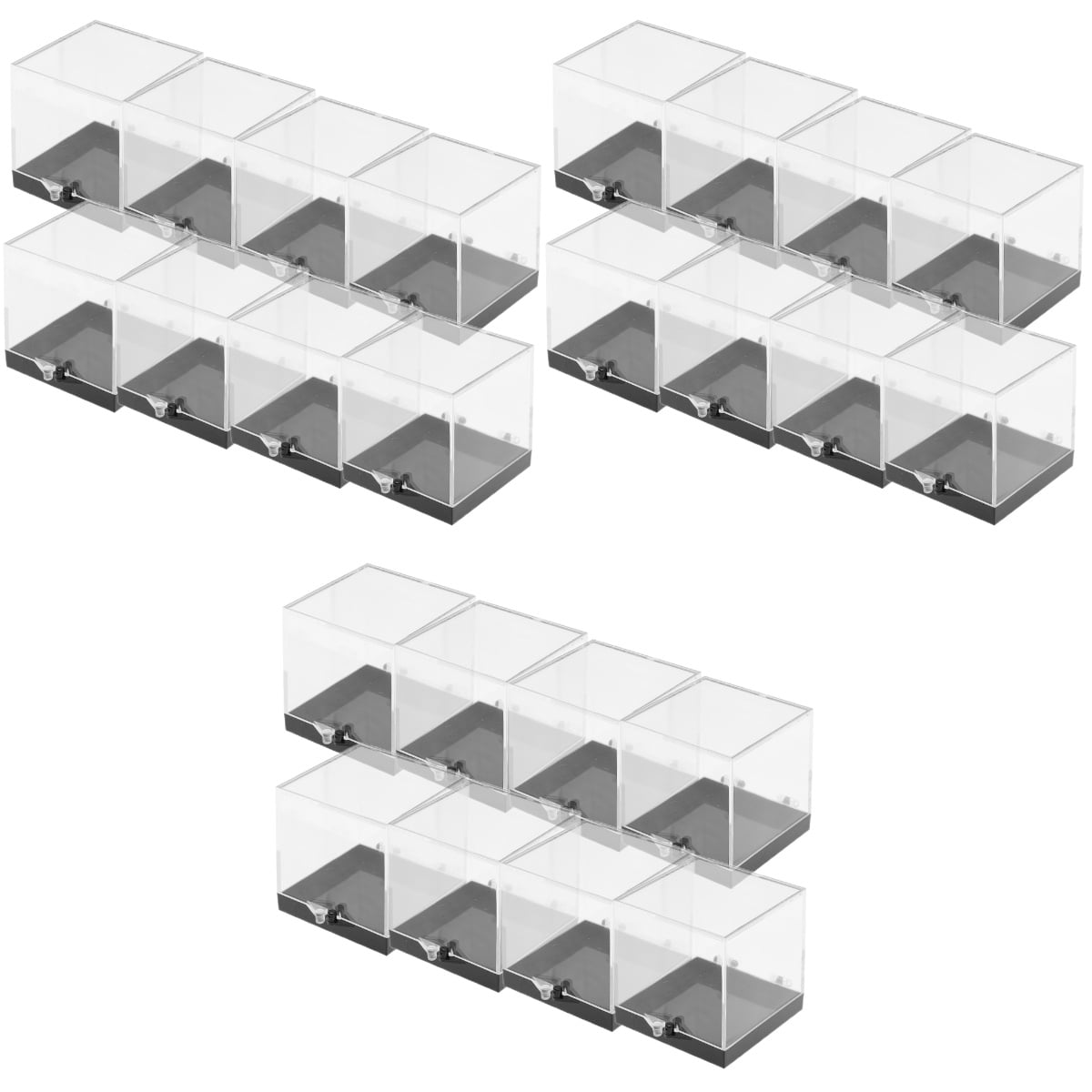 WORGEOUS 24 pcs Transparent Mineral Storage Cases Specimen Collection ...