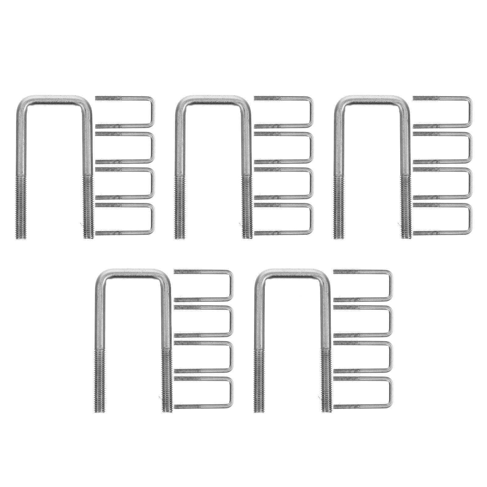 WORGEOUS 25 PCS U-Bolt Fastener Stainless Steel Square U-Bolt Indoor ...