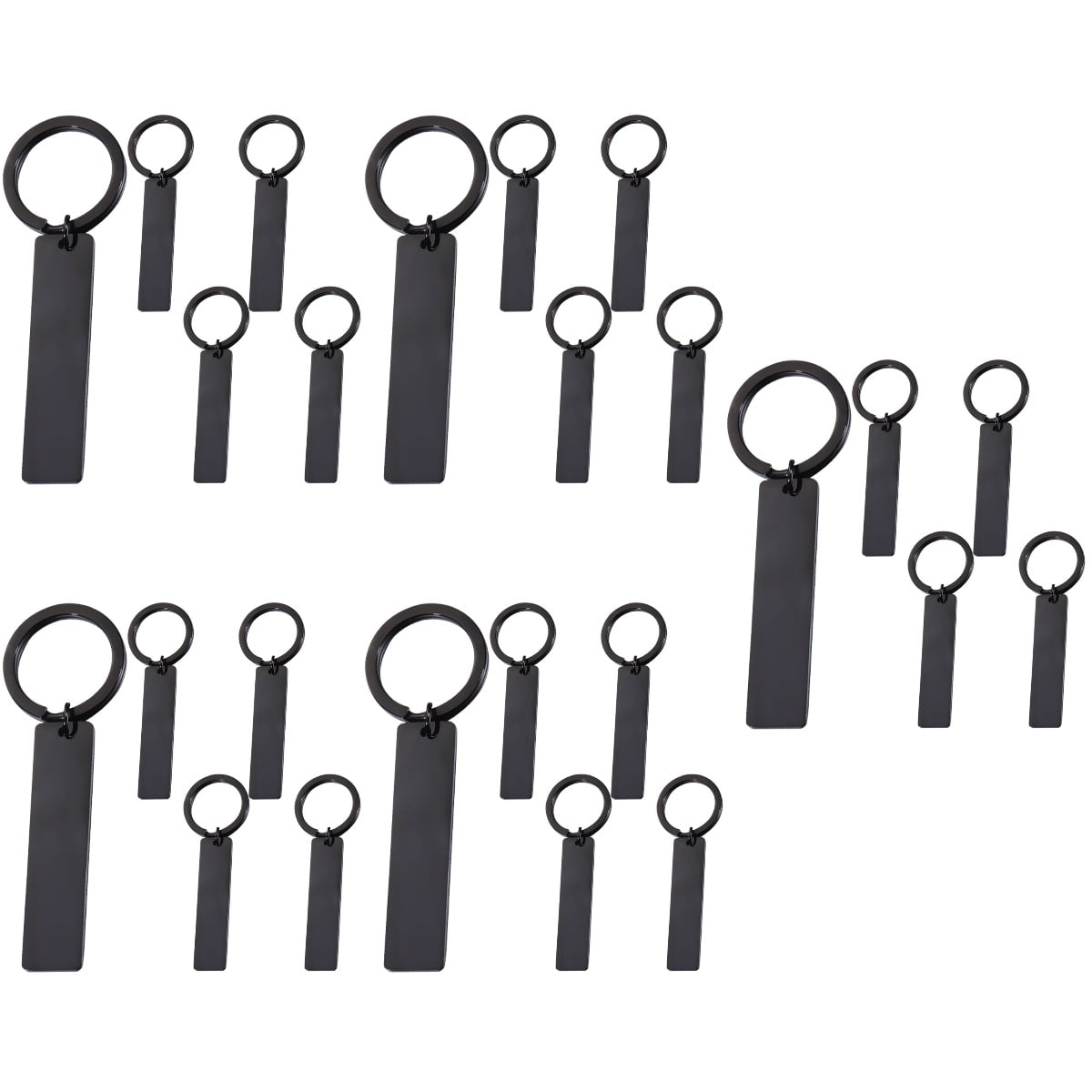 WORGEOUS 25 pcs Blank Stainless Steel Key Chain Blank Keychain Blank ...