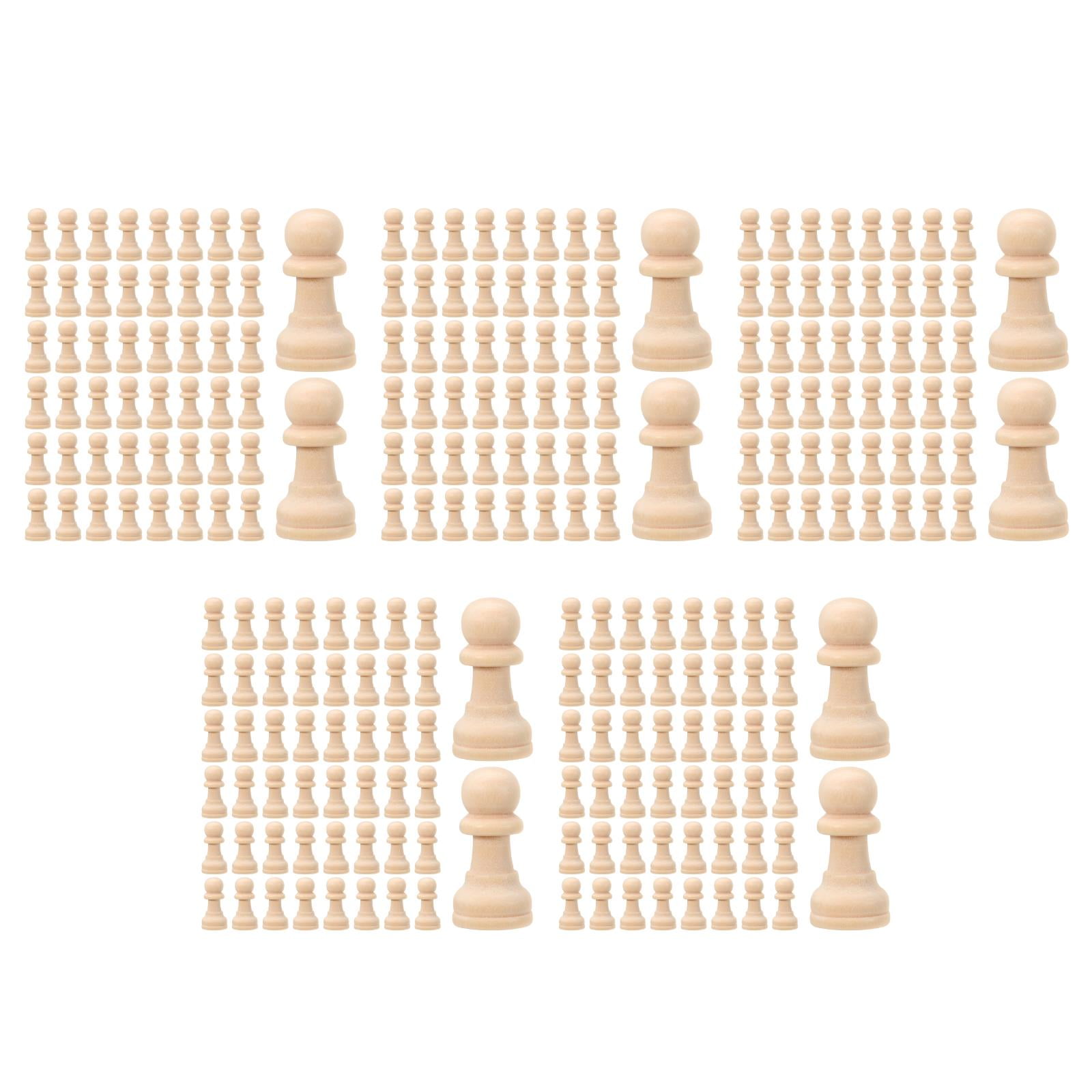 WORGEOUS 250 pcs Diy Wooden Chess Pieces Unfinished Wood Chess Pieces ...