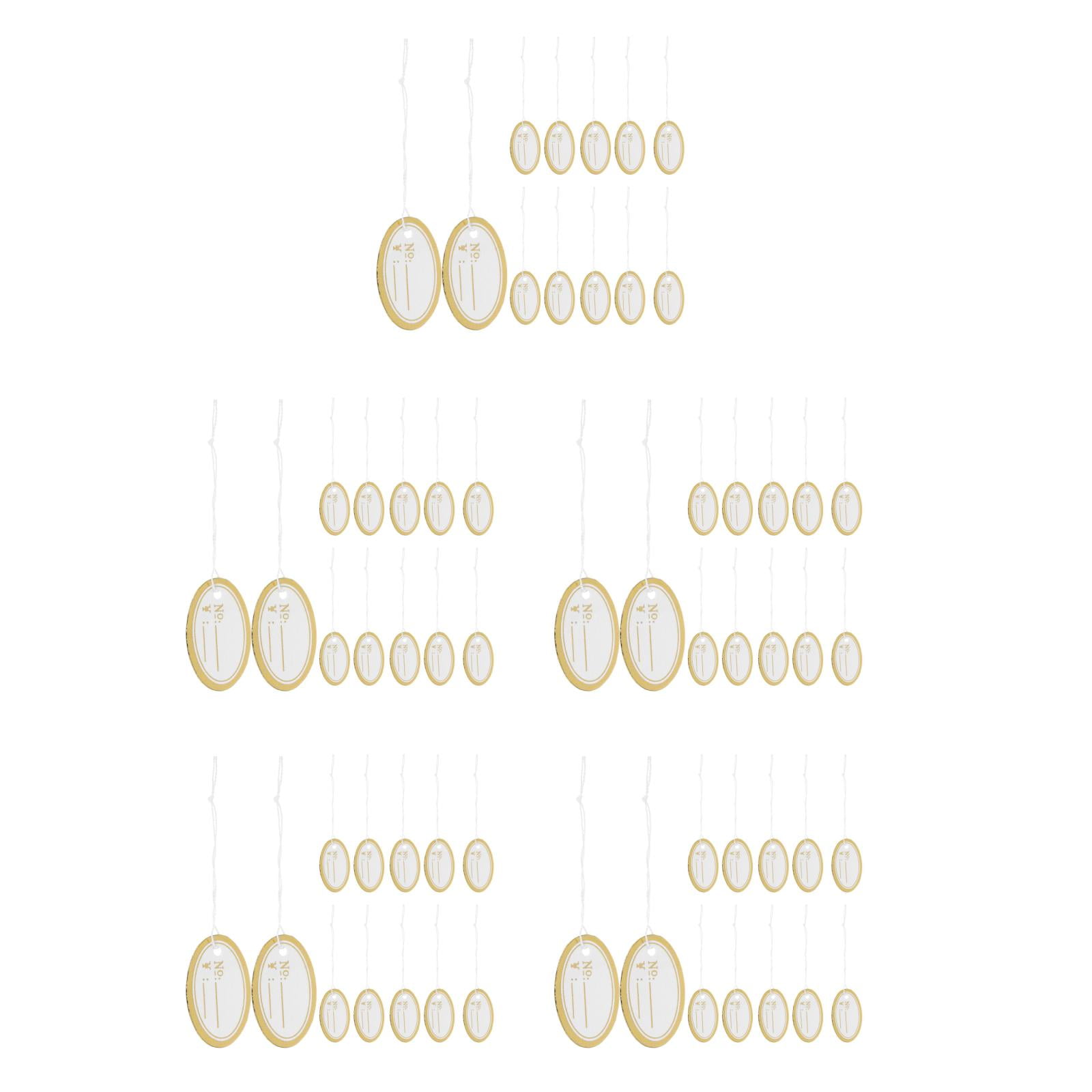 WORGEOUS 2500 pcs Golden Writable Price Tags with String Oval Jewelry ...