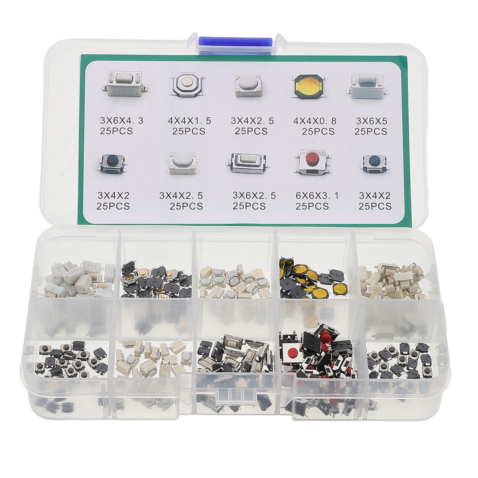 WORGEOUS 250pcs Mini Momentary Push Button Switch Micro Momentary ...